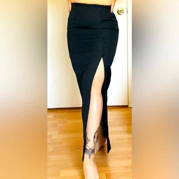 None | Skirts | Hollywood Glam Vintage 8s 90s High Waist Slit Opening ...